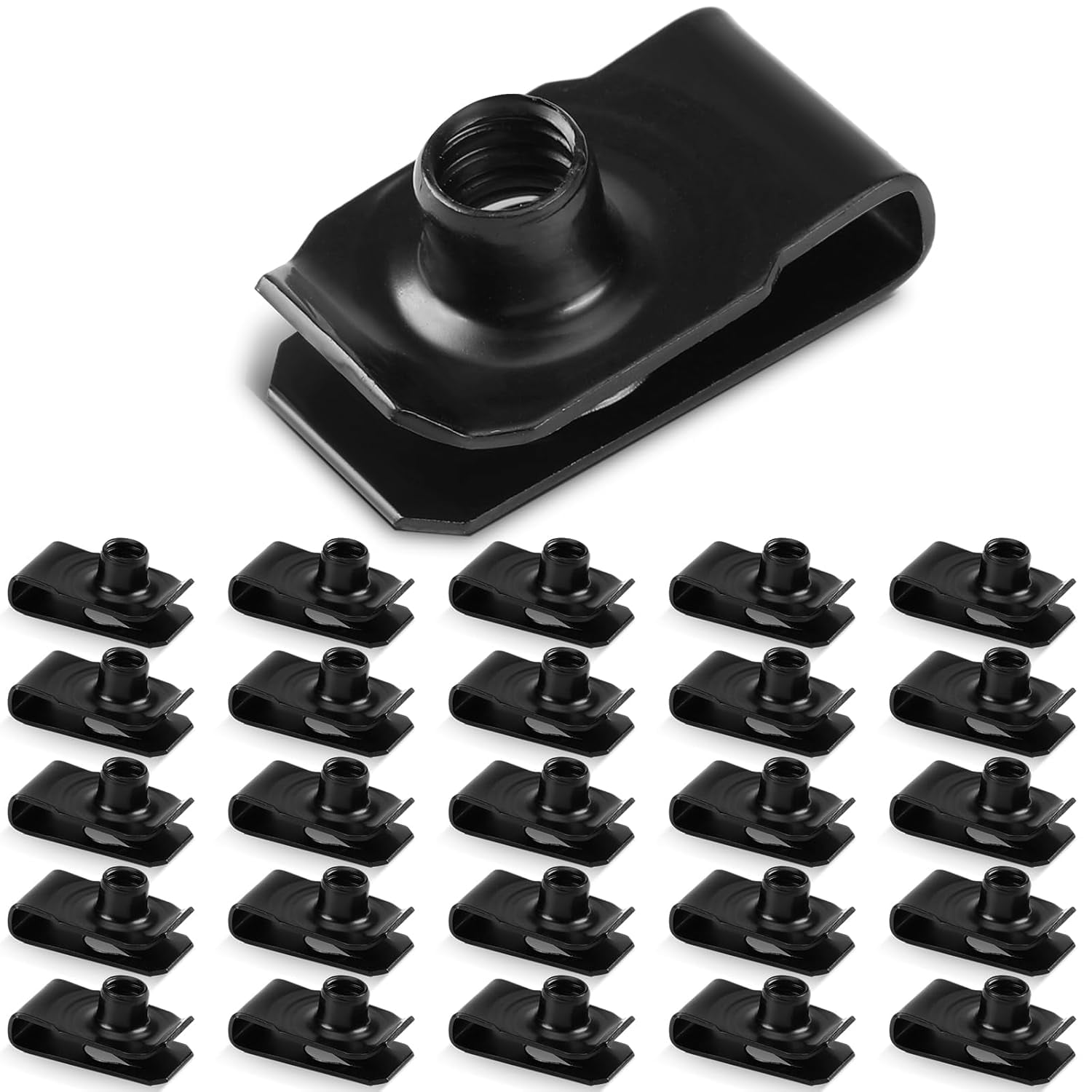 25 Pcs Extruded U Type Nuts Bumper Fender U Style Clip on Nut Extruded ...