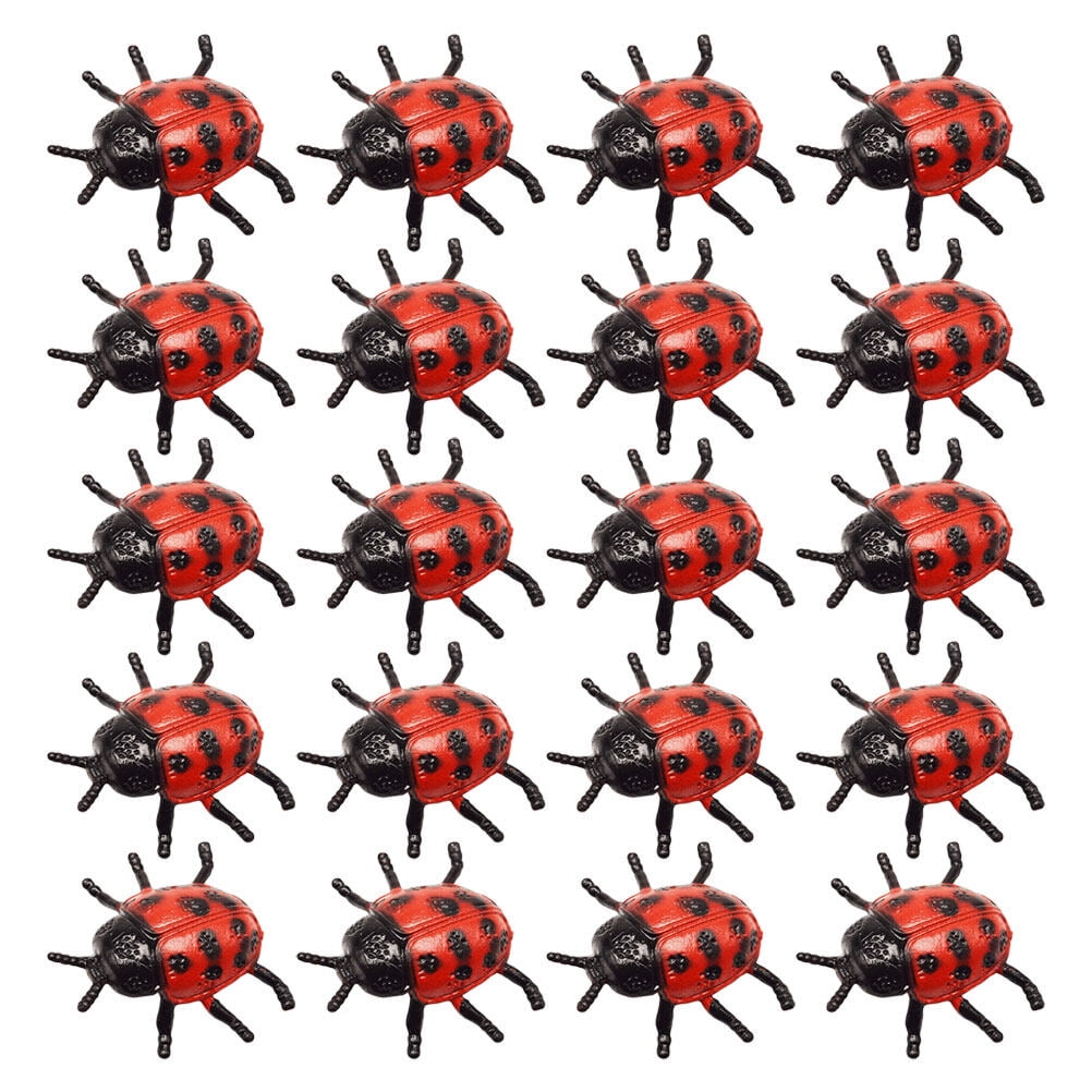25 Pcs Fake Ladybug Figurines Lifelike Ladybug Models for Halloween ...
