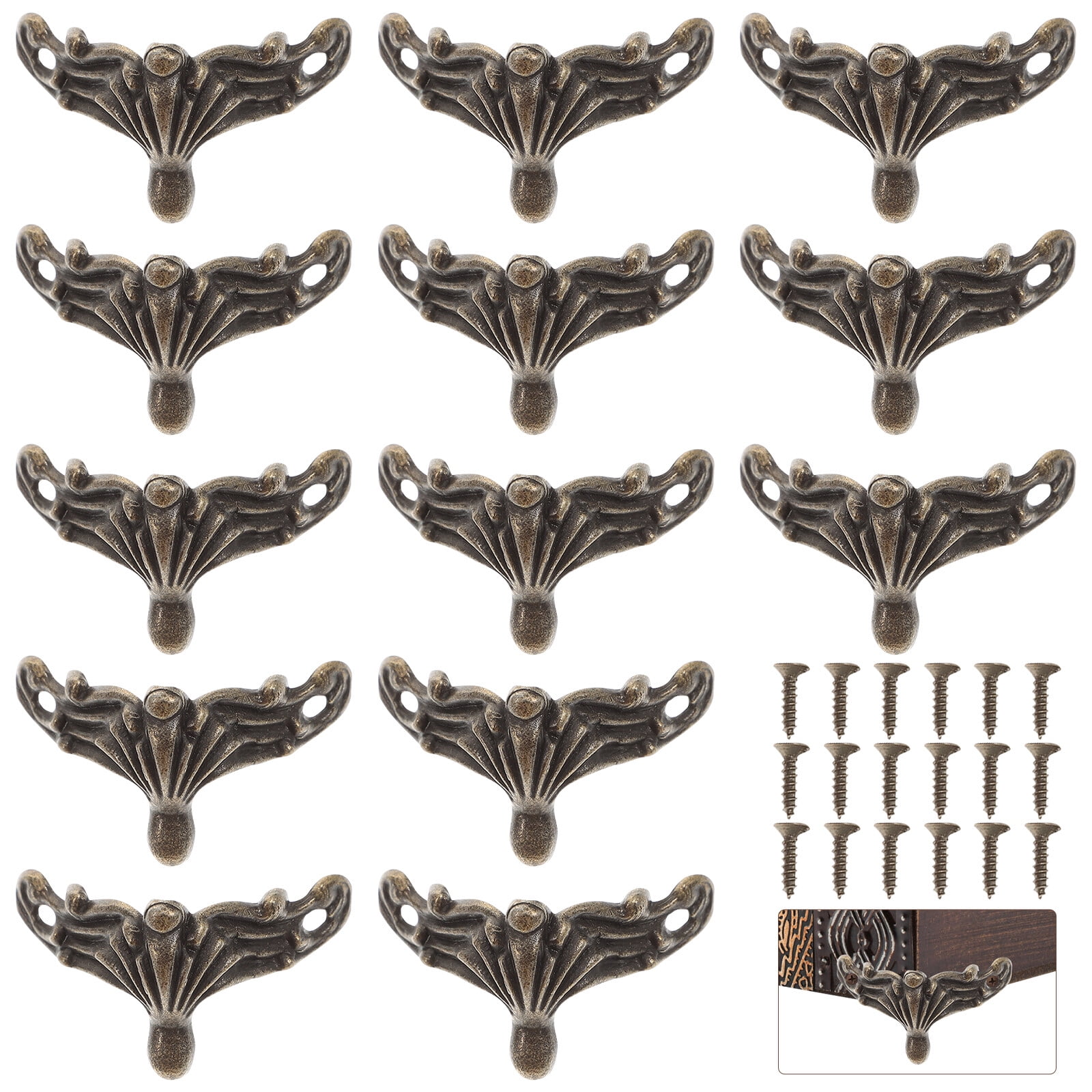 25 Pcs Feet Furniture Legs Base Corner Wooden Case Corners Jewelry ...