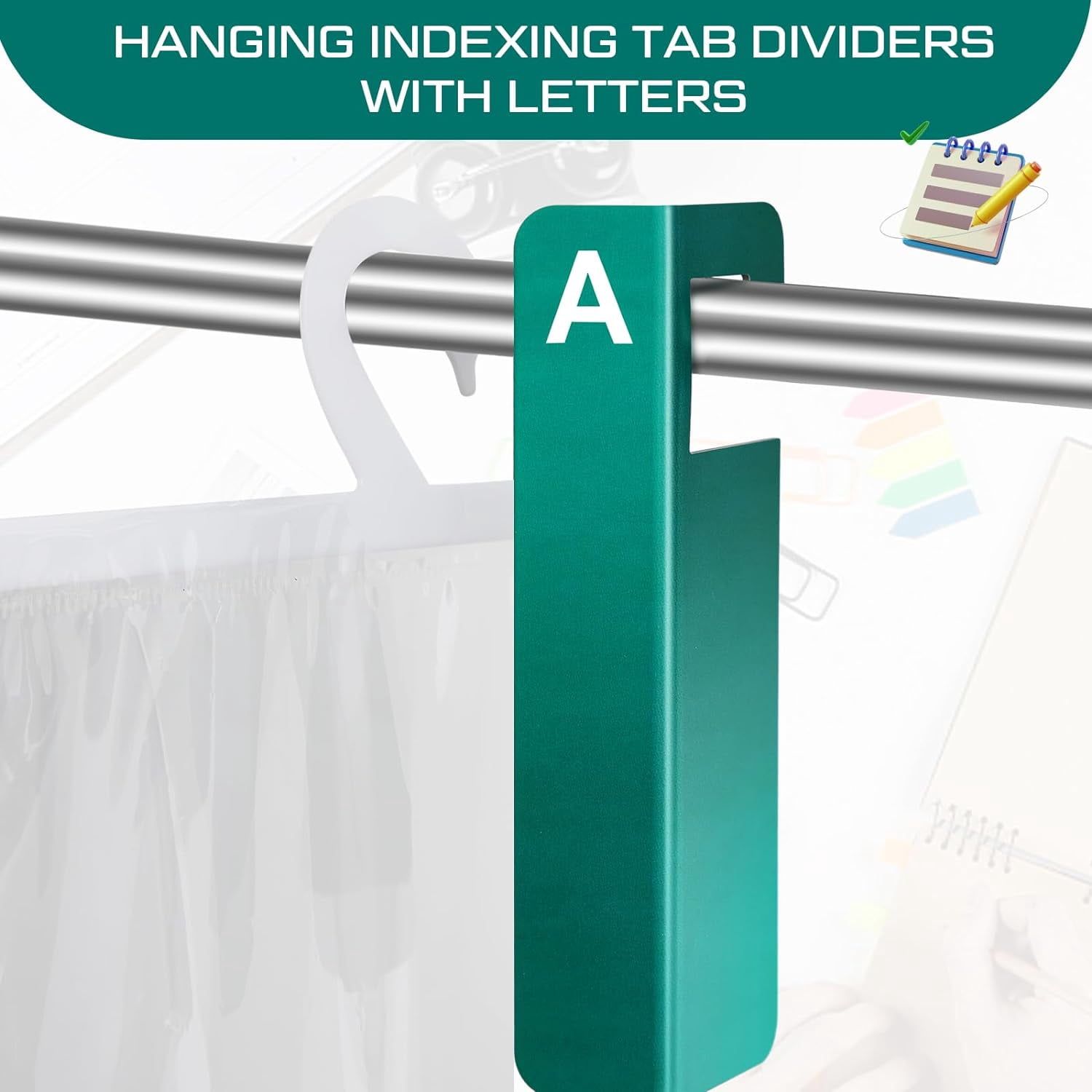 25 Pcs Hanging Indexing Tab Dividers with Letters 6 x 1.7 Inch Alphabet ...