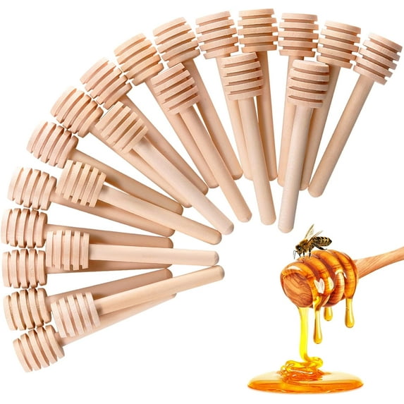 25 Pcs Honey Sticks Dipper, 3 inch Mini Wooden Honeycomb Stick, Small ...