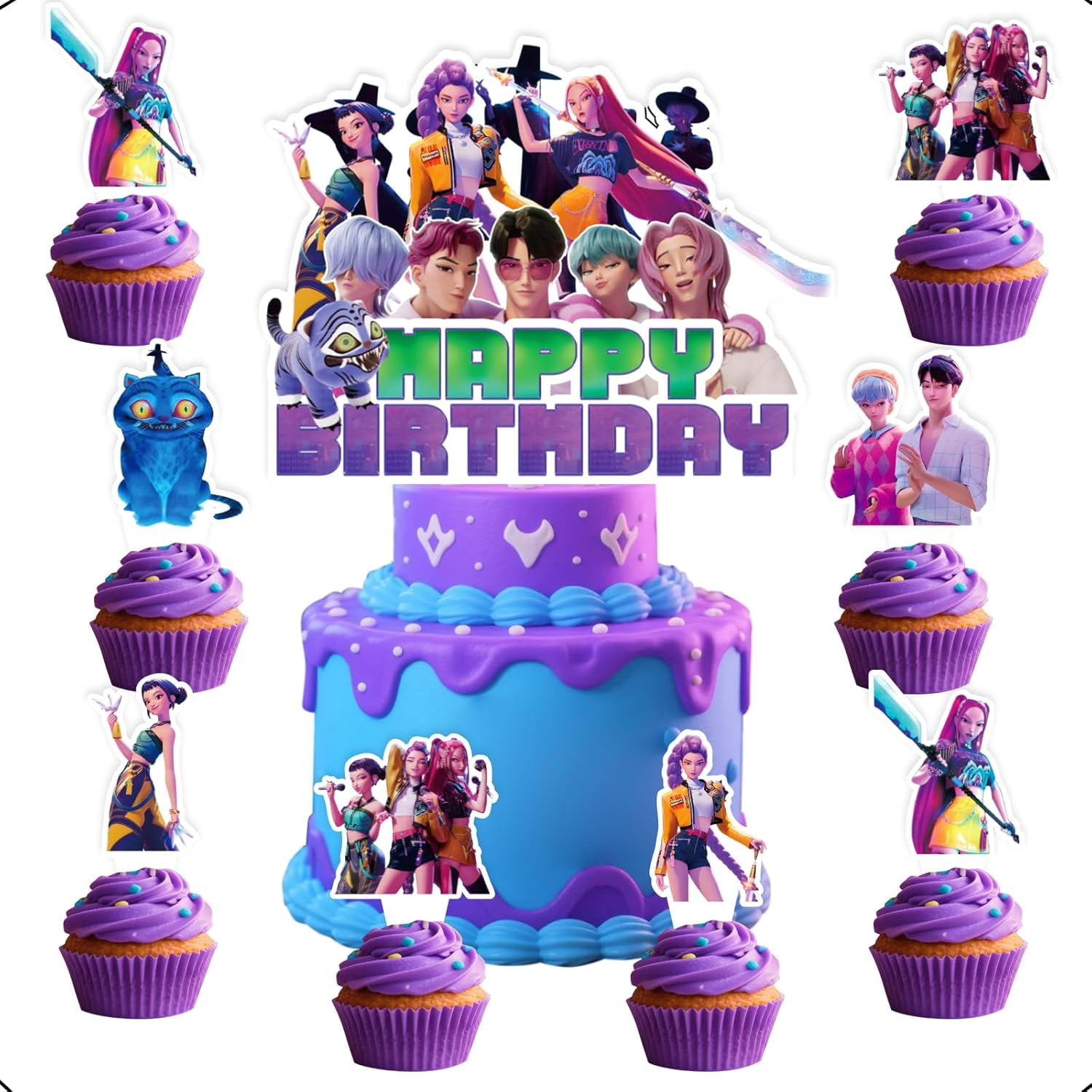 25 Pcs Korean Idol Movie Cake Decorations, Cartoon and Cupcake Toppers ...
