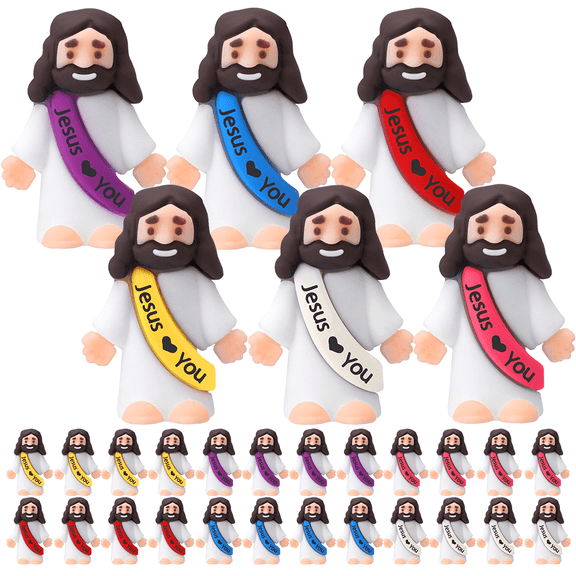 CAOYANG 300 Pcs Little Jesus Figures Bulk Original Design Mini Pocket Jesus Toys Rubber Figurine ...