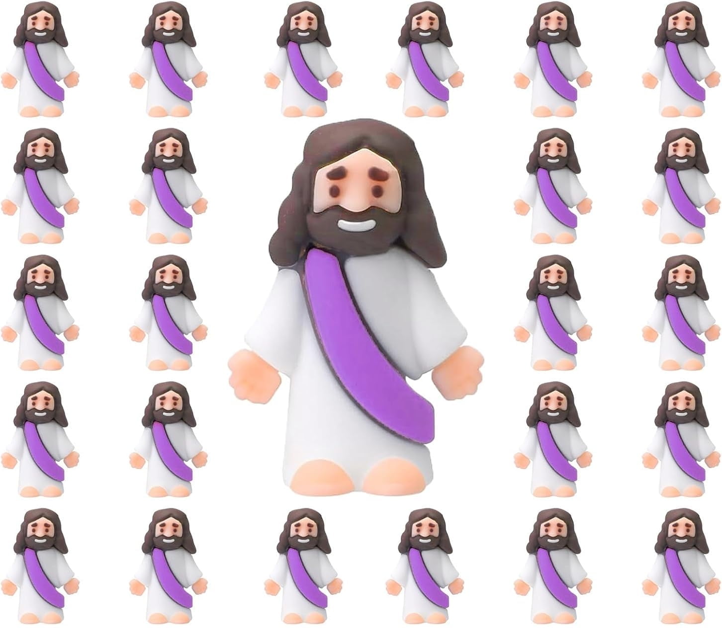 25 Pcs Little Jesus Figures Original Design Mini Rubber Jesus, Jesus ...