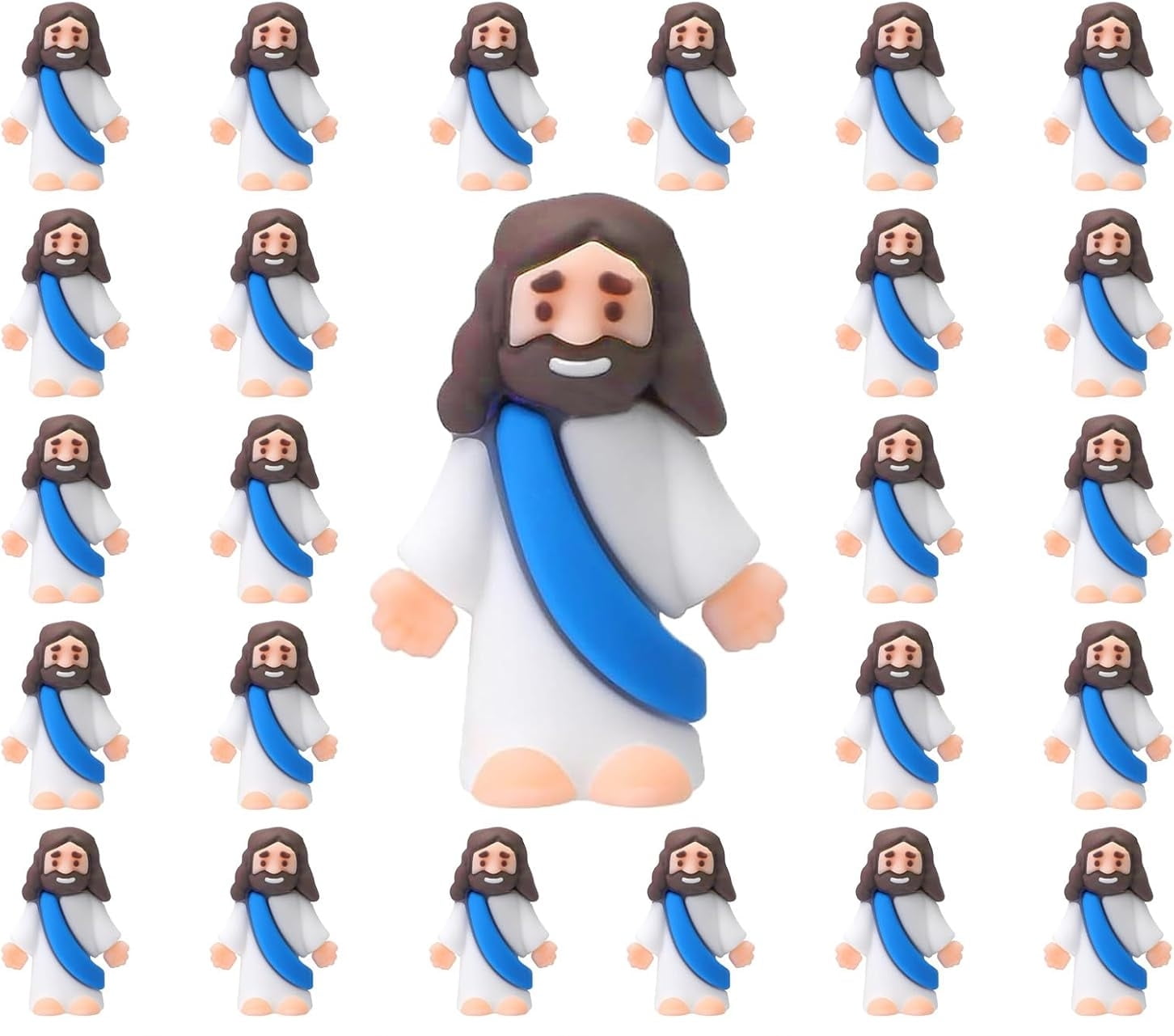 25 Pcs Little Jesus Figures Original Design Mini Rubber Jesus, Jesus ...