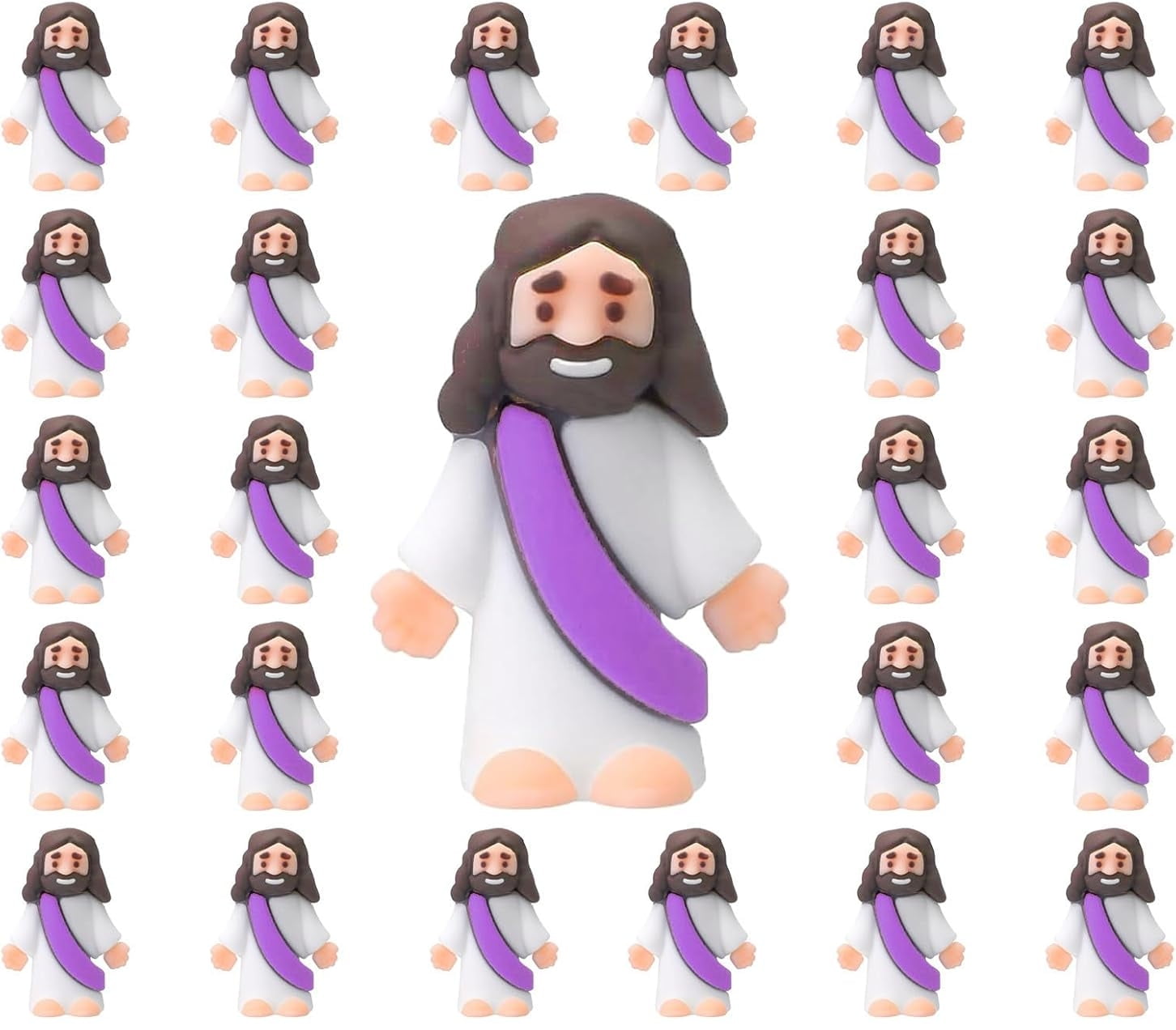 25 Pcs Little Jesus Figures Original Design Mini Rubber Jesus, Jesus ...