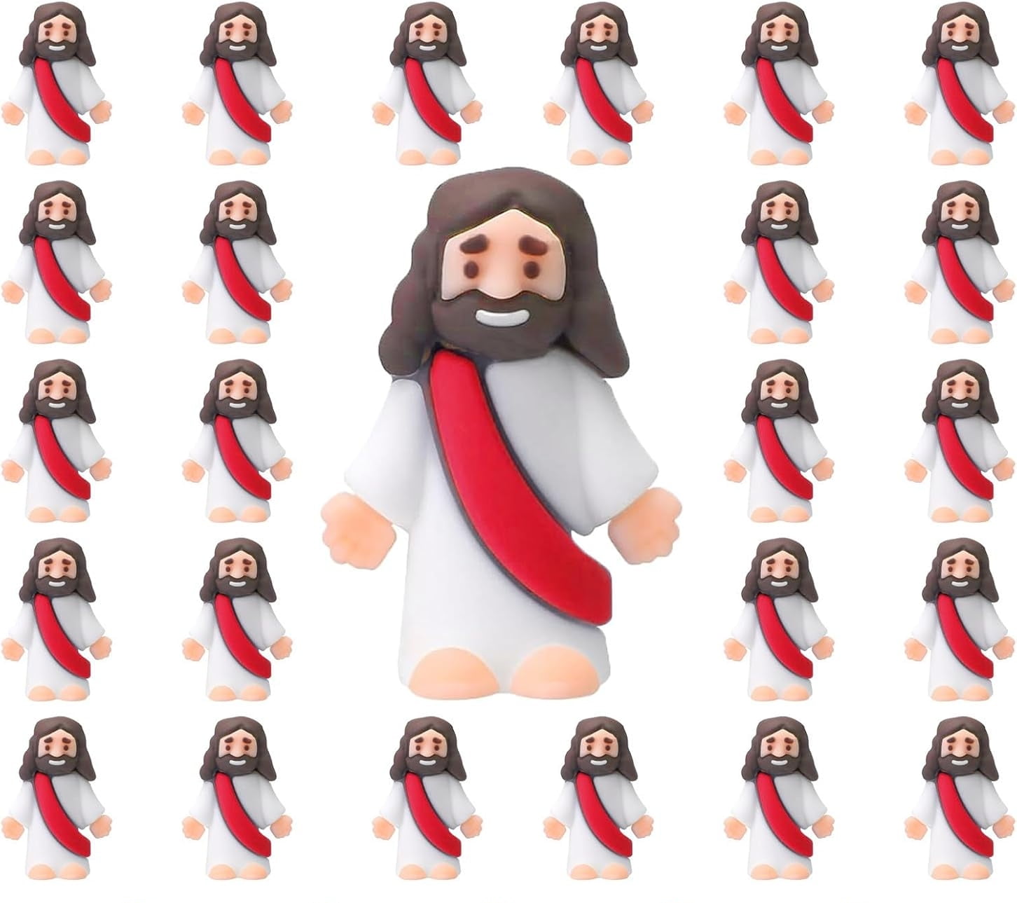 25 Pcs Little Jesus Figures Original Design Mini Rubber Jesus, Jesus ...