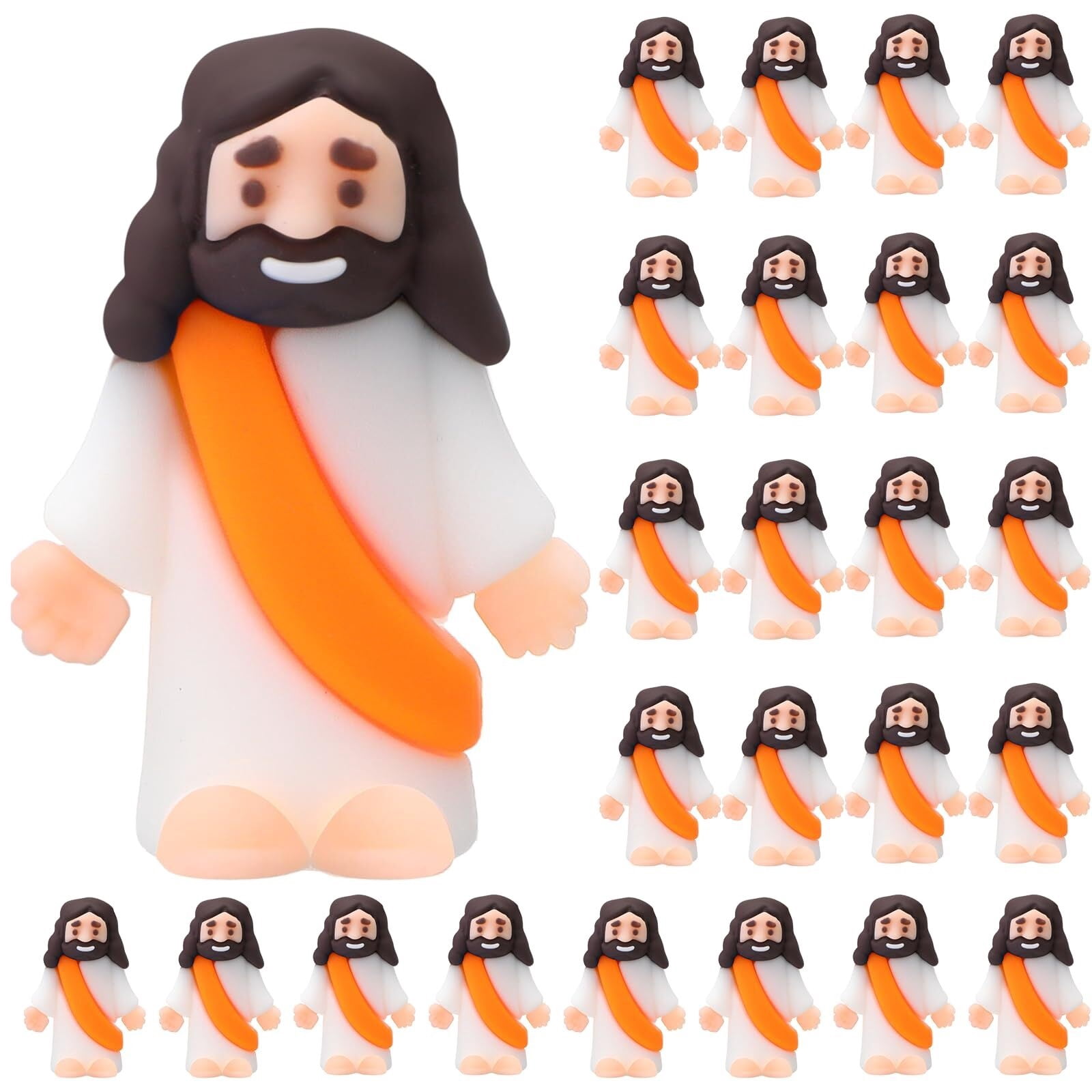25 Pcs Little Jesus Figures Original Design Mini Rubber Jesus Toys to ...