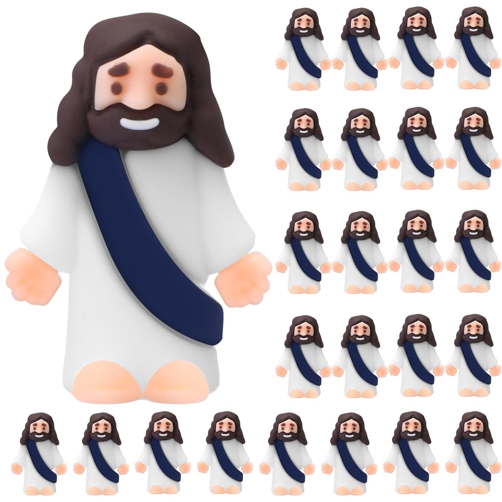 25 Pcs Little Jesus Figures Original Design Mini Rubber Jesus Toys to ...