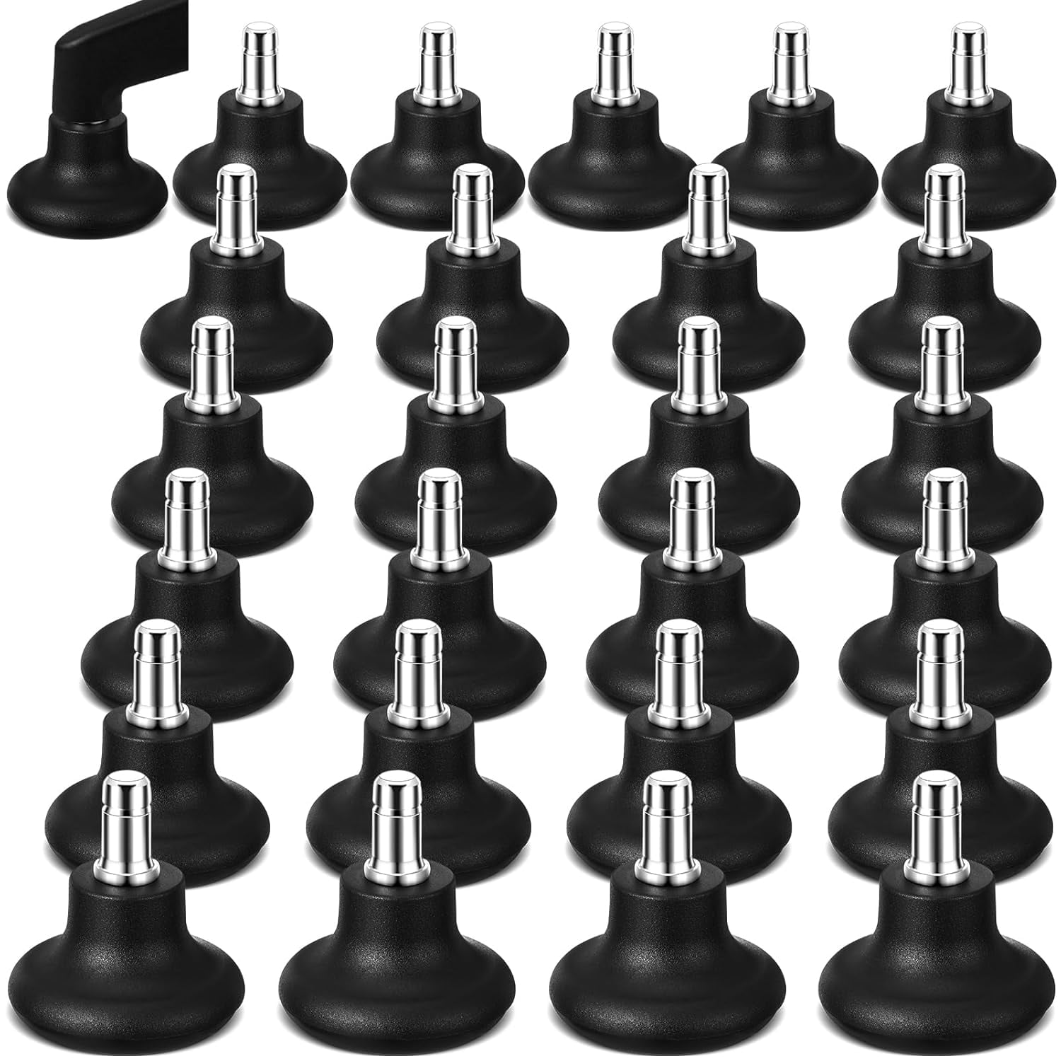 25 Pcs Low Profile Bell Glides Replacement Chair Feet Wheel Stopper to ...