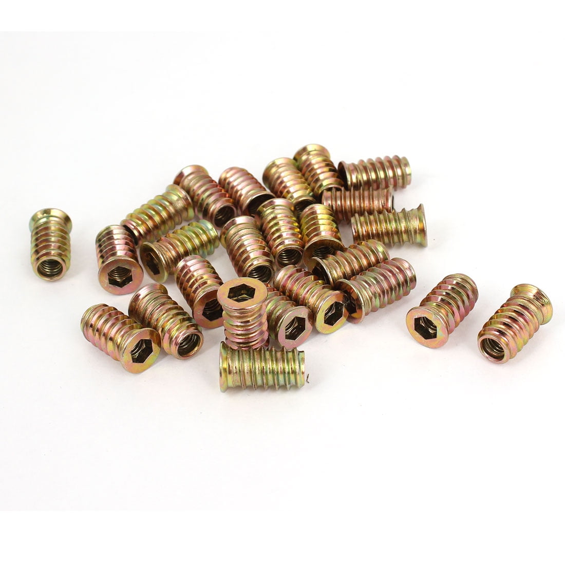 25 Pcs M6 E-Nut Wood Insert Interface Screws Furniture Hexagonal Socket ...