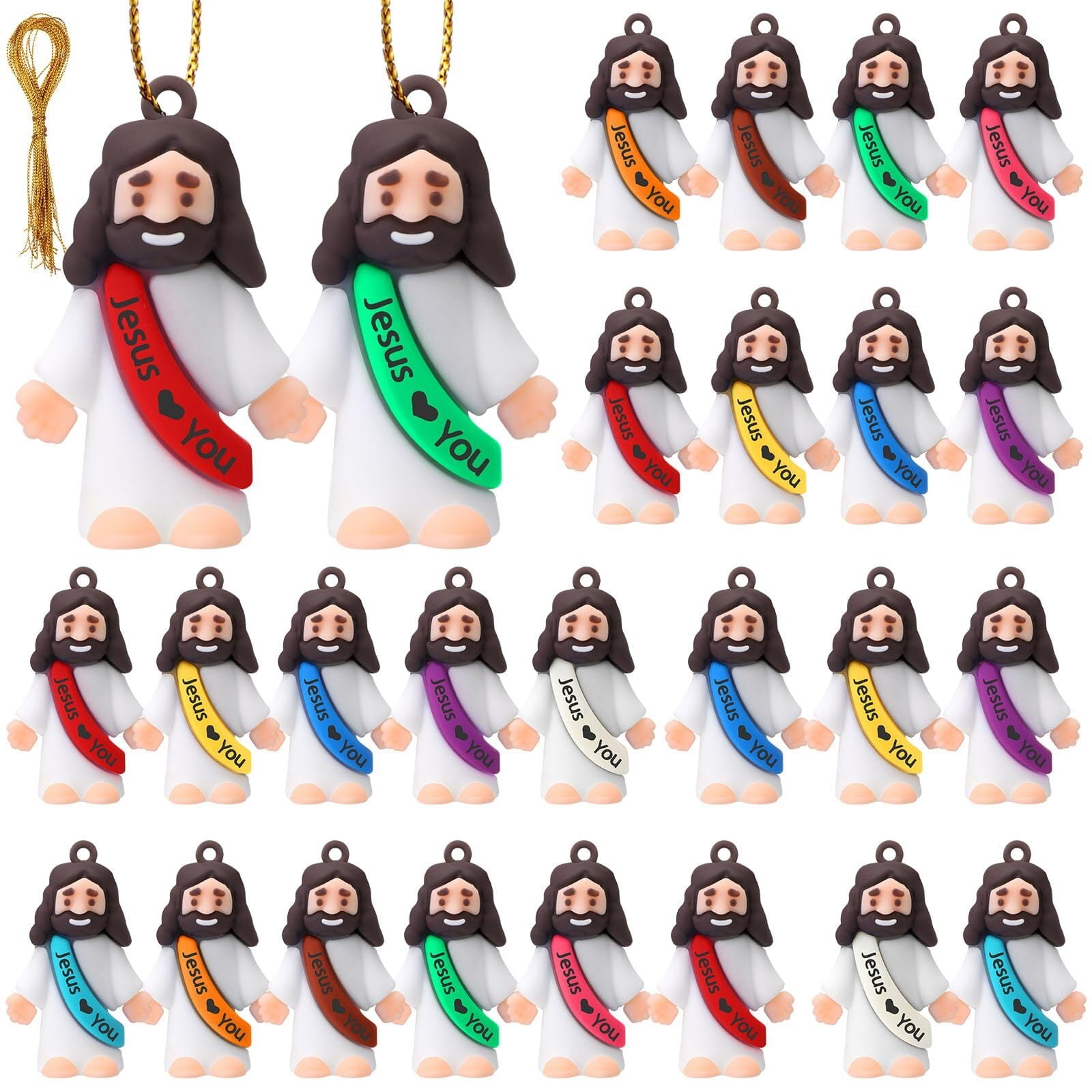 25 Pcs Mini Jesus Love You Tiny Jesus DIY Fillable Balls Mini Rubber ...