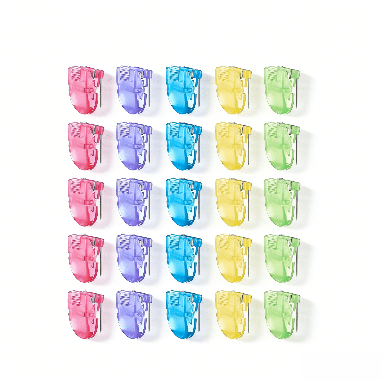25 Pcs 0.98"×1.38" Cubicle Clips with Push Pin | Multicolor Fabric ...
