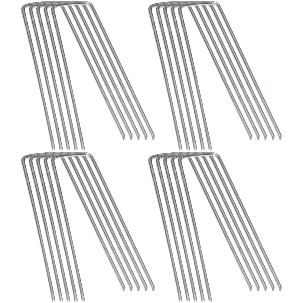 25 Pcs Outdoor Insertion Ground Nail U-shaped Silver Pegs Garden Plant ...