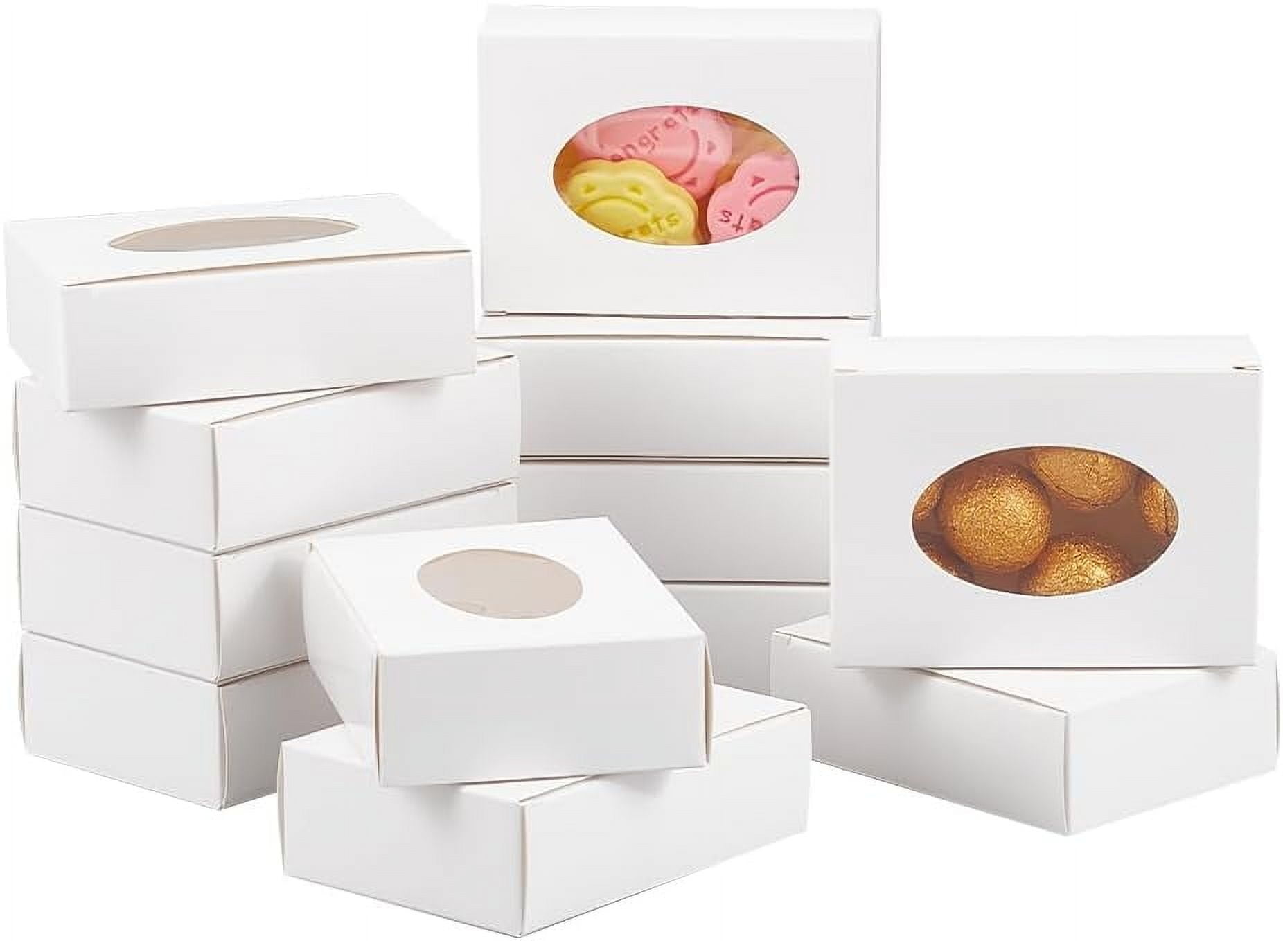 25 Pcs Paper Boxes with Window 3.74x2.76x1.1 Inch Rectangle Folding ...