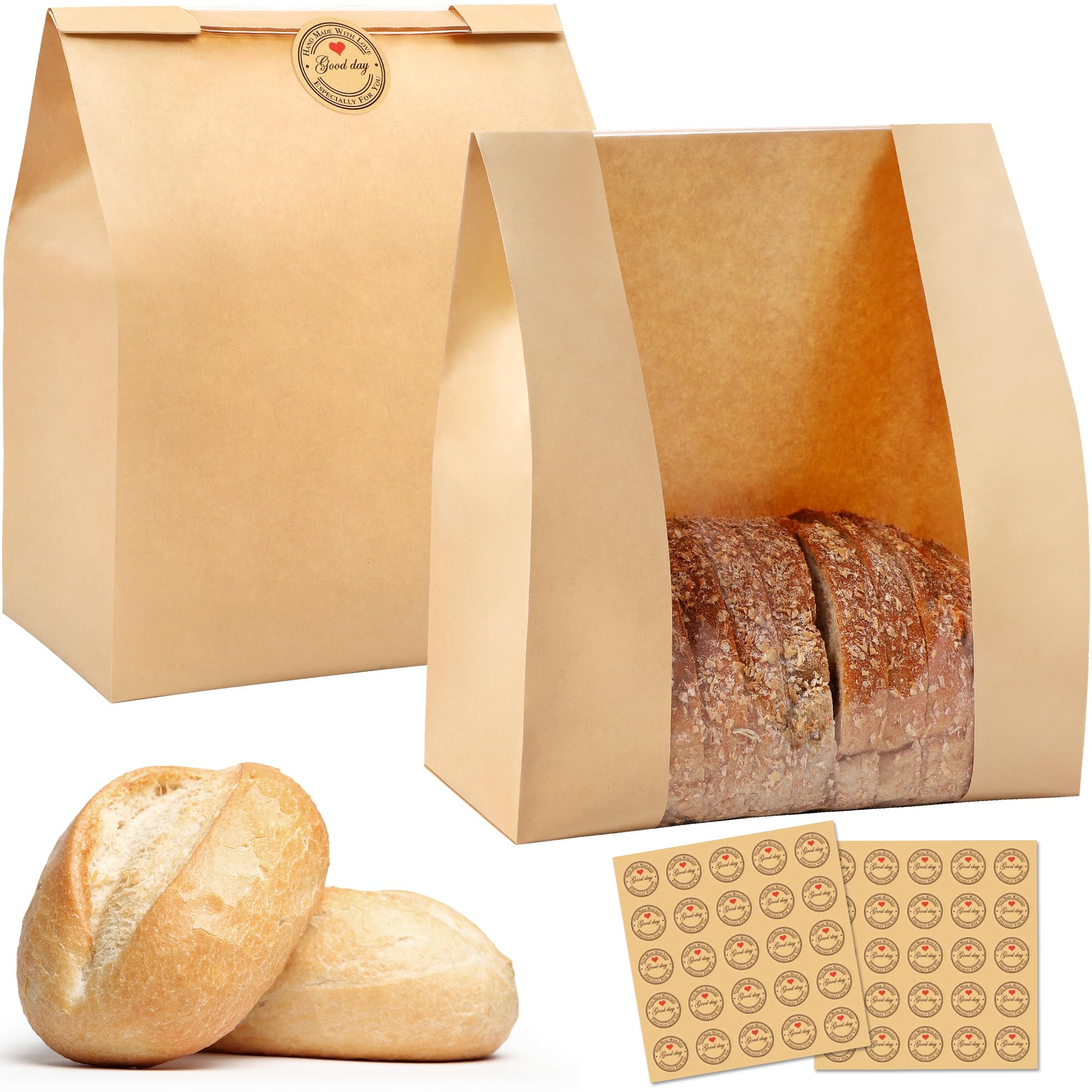 25 Pcs Paper Bread Bags for Homemade Bread, Sourdough Bread Bags with ...