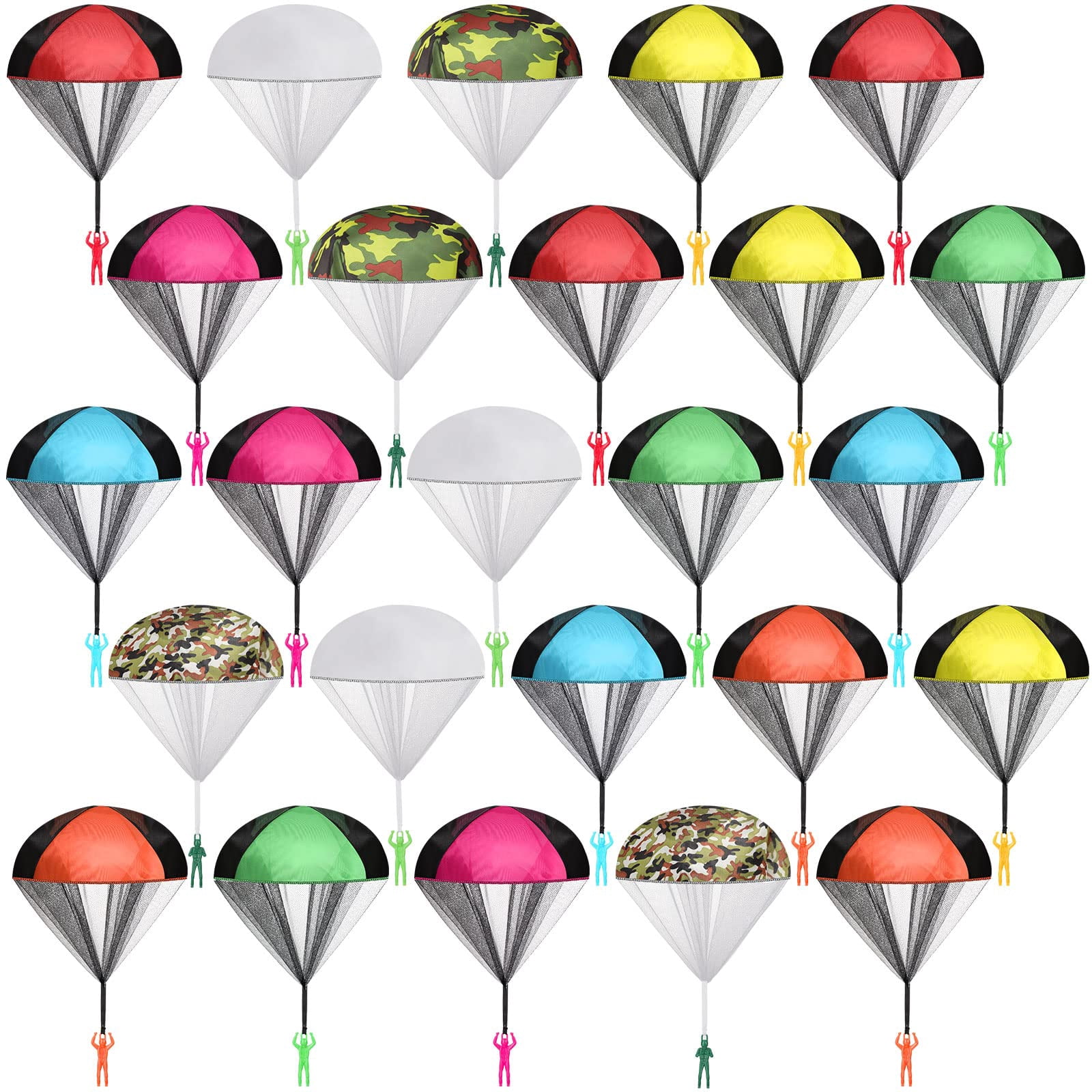 25 Pcs Parachute Toys, Mini Army Men Parachute Toys For Kids, Tangle ...