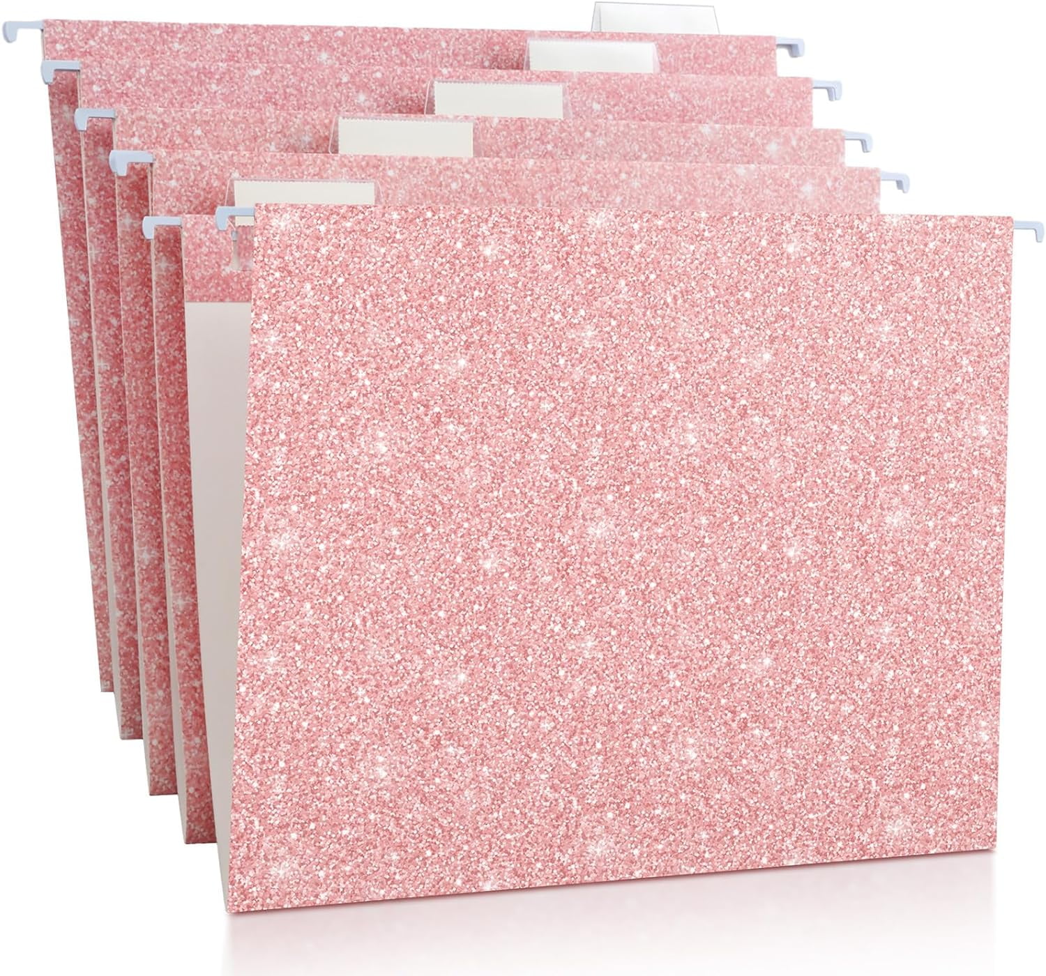 25 Pcs Pink Hanging File Folders 12 x 9.25'' Glitter Hanging Folders ...