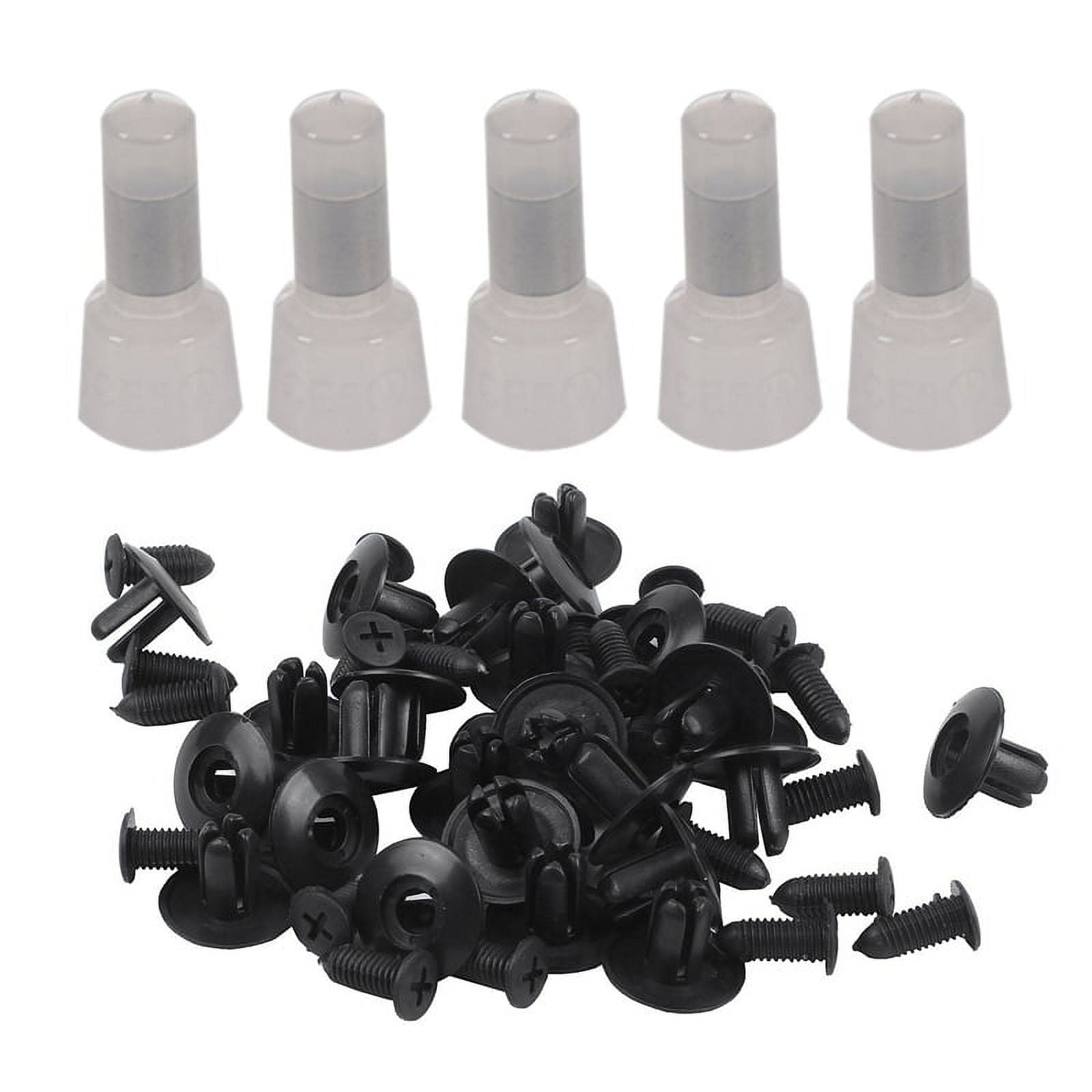 25 Pcs Plastic Push in Bumper Door Rivets Clip 8mm Hole Black & 100Pcs ...
