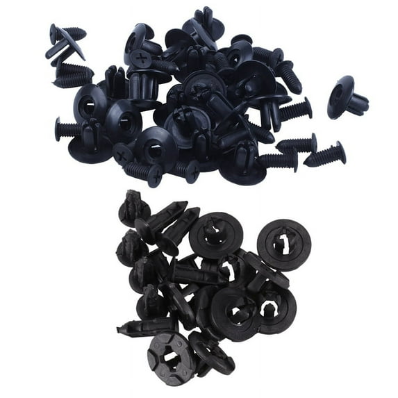 25 Pcs Plastic Push in Bumper Door Rivets Clip 8mm Hole Black & 10Pcs ...