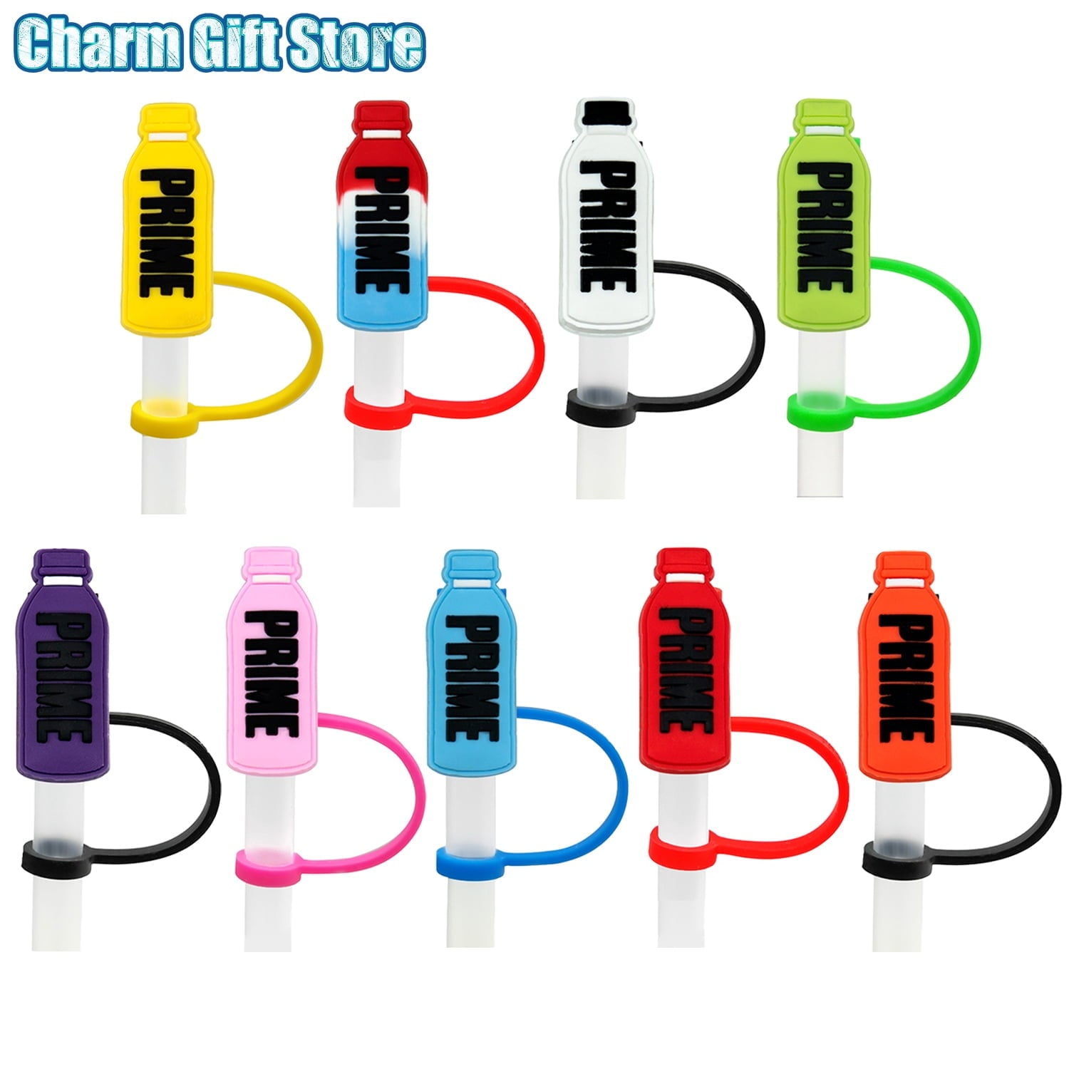 25 Pcs Halloween Reusable Straw Toppers PVC Dust Covers Fits Standard ...