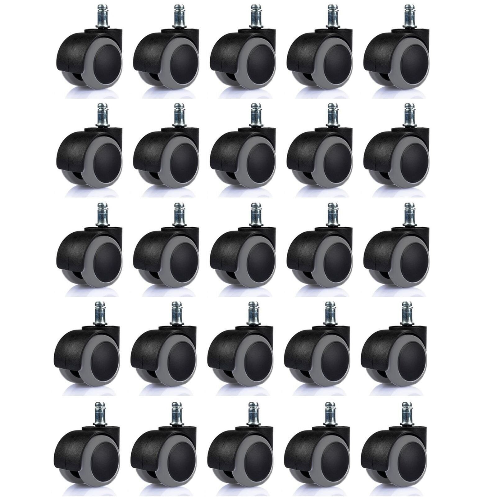 25 Pcs Replacement Swivel Office Chair Wheels Casters Universal Fit Set ...