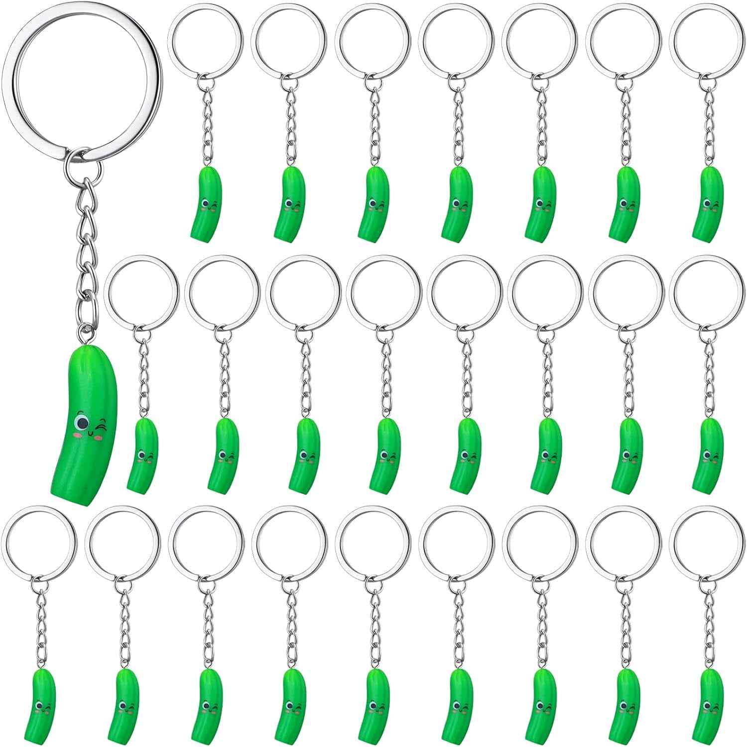 25 Pcs Resin Pickle Keychain Mini Cartoon Pickle Gifts Cute Cucumber ...
