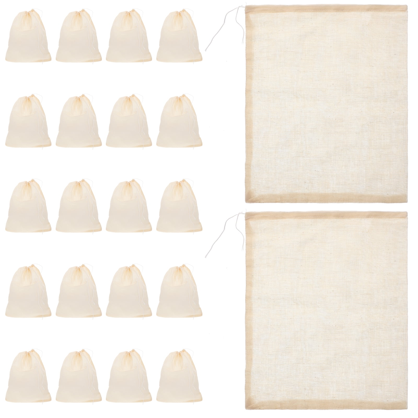 25 Pcs Reusable Drawstring Soup Bag Strainer Socks Empty Tea Bags ...