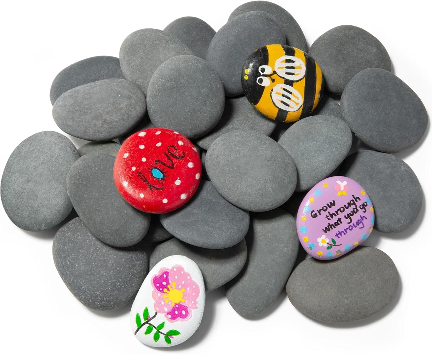 25 Pcs Rocks for Painting, 2"-3" Painting River Rocks, Flat & Smooth ...