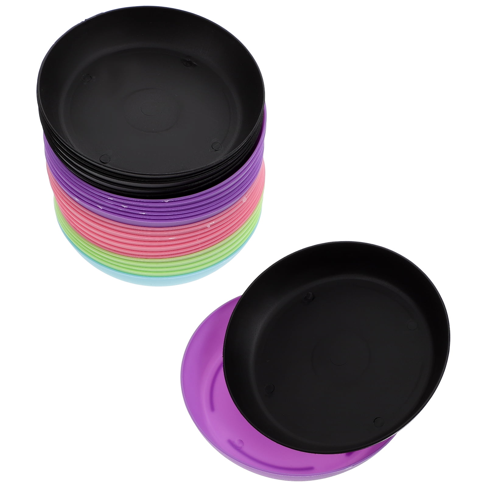 25 Pcs Round Flowerpot Holder Flower Pots Plant Pot Plates Plastic Tray ...