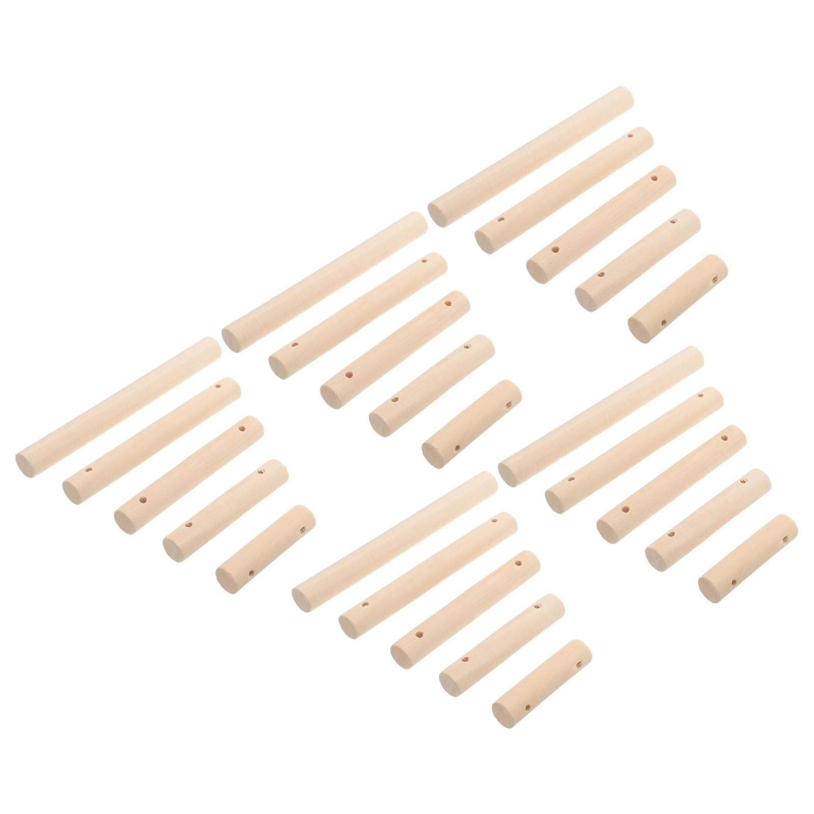 25 Pcs Round Wood Stick Accessories Wood Stick Rods Ladder Making ...