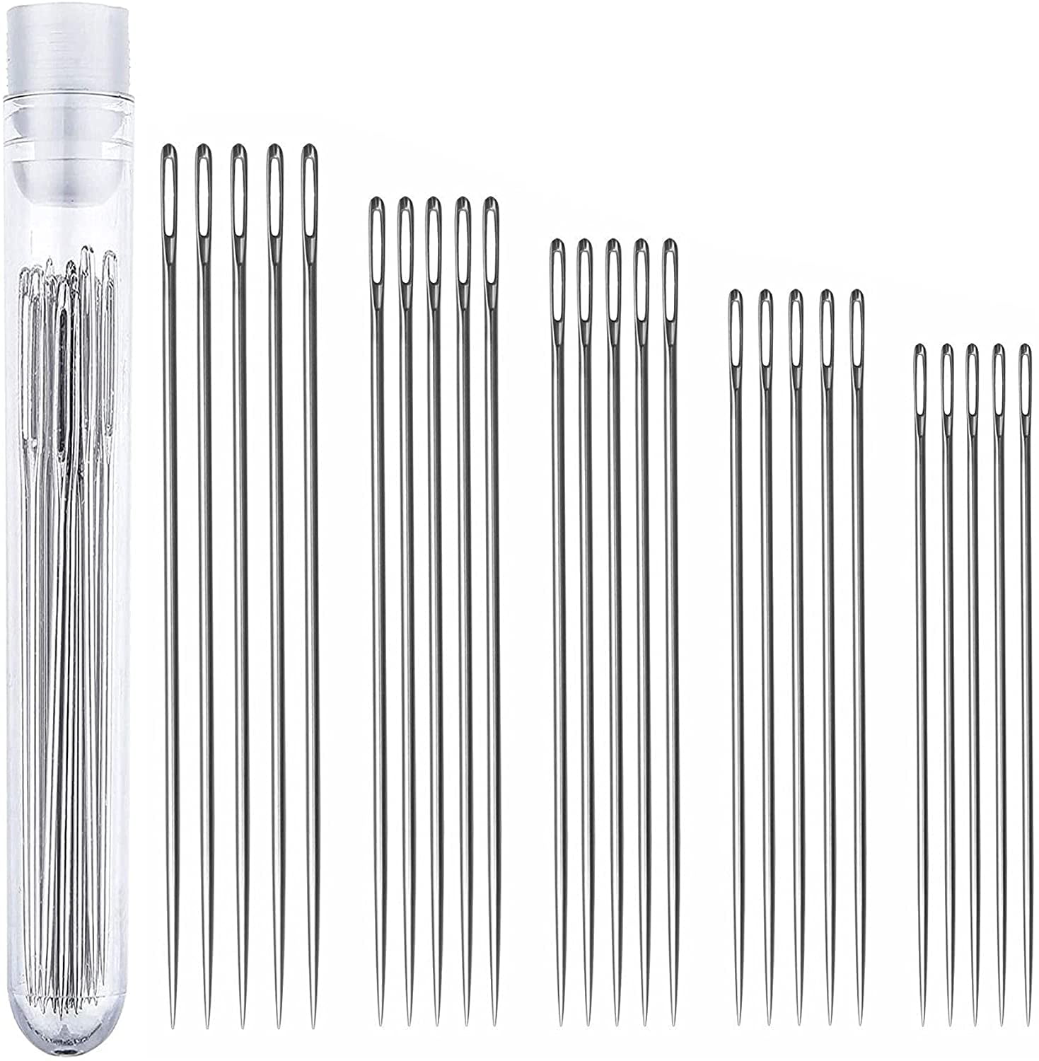 25 Pcs Self-Threading Needles (1.6-2.4in), Stainless Steel Pins for Sewing & Quilting - Walmart.com
