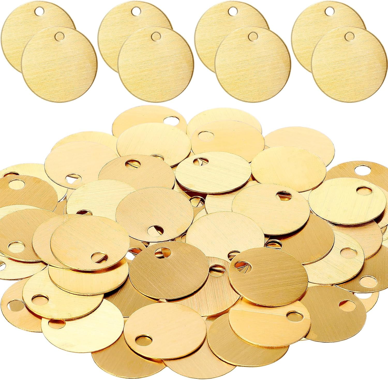 25 Pcs Solid Brass Tags for Stamping, Chits for Pipe Valves Round Brass ...
