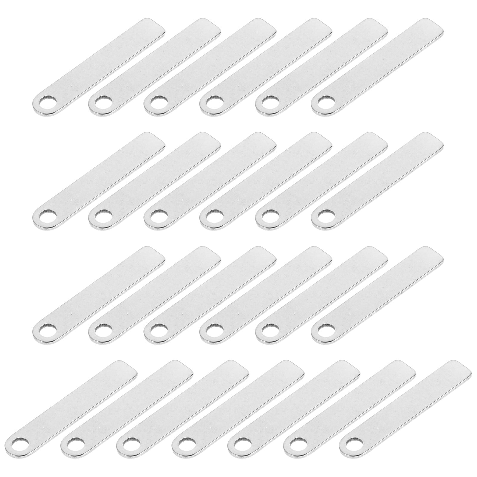 GOOHOCHY Stainless Steel Keychain Blanks for Decoration Silver Color ...