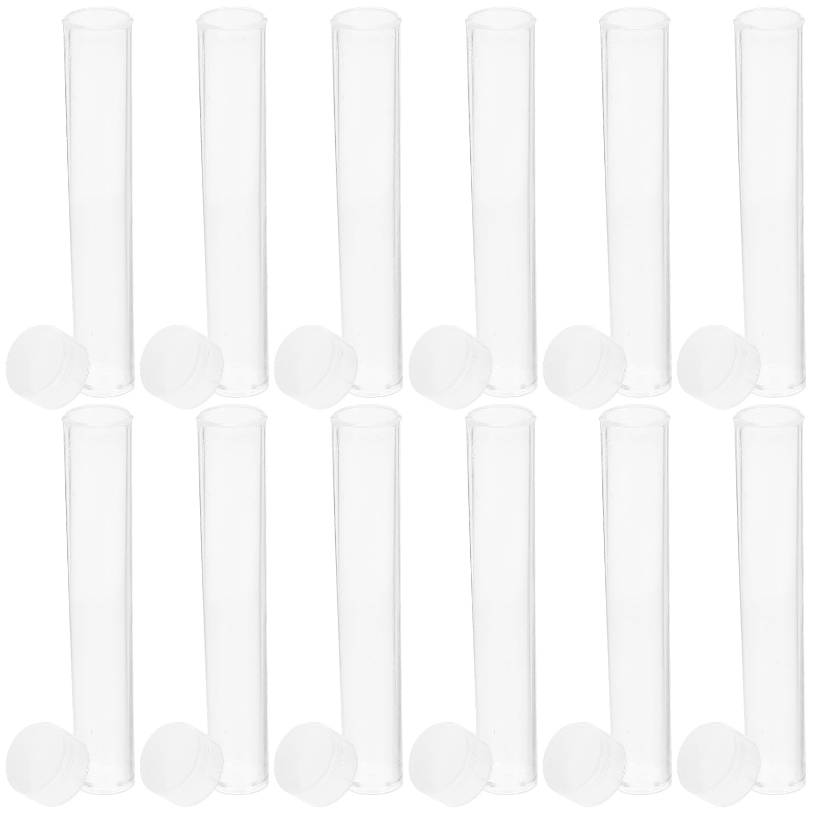 25 Pcs Test Tube Storage Plastic Tubes with Caps for Laboratory Lid ...