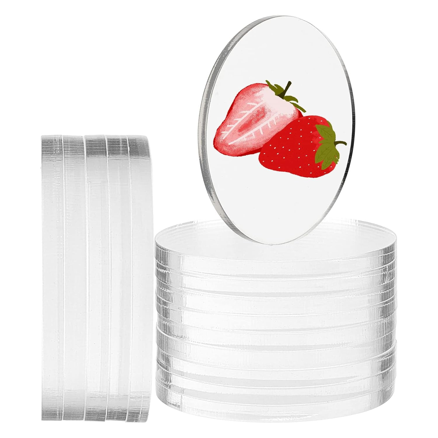 25 Pcs Transparent Acrylic Circle Blanks Discs 2" Round Acrylic Display ...