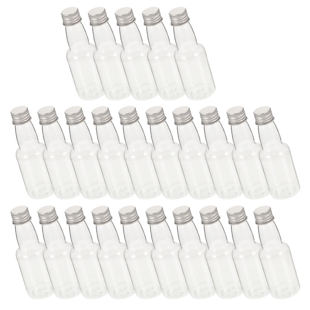 25 Pcs Transparent Juice Bottle Empty Plastic Bottles With Lids ...