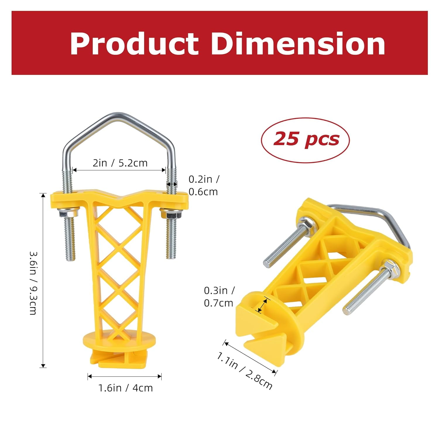 25 Pcs Tube Post Insulator, Electric Chain Link Fence, Extender ...