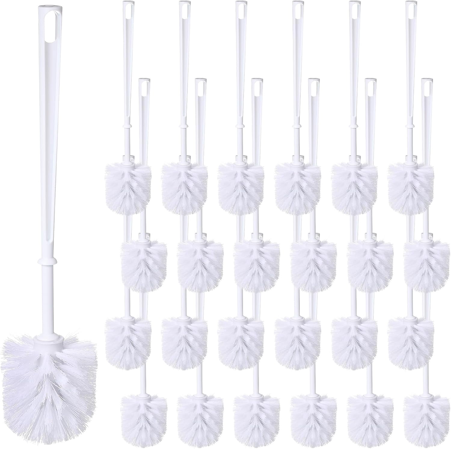 25 Pcs White Toilet Brush, Bathroom Toilet Bowl Brush, Soft Bristle ...
