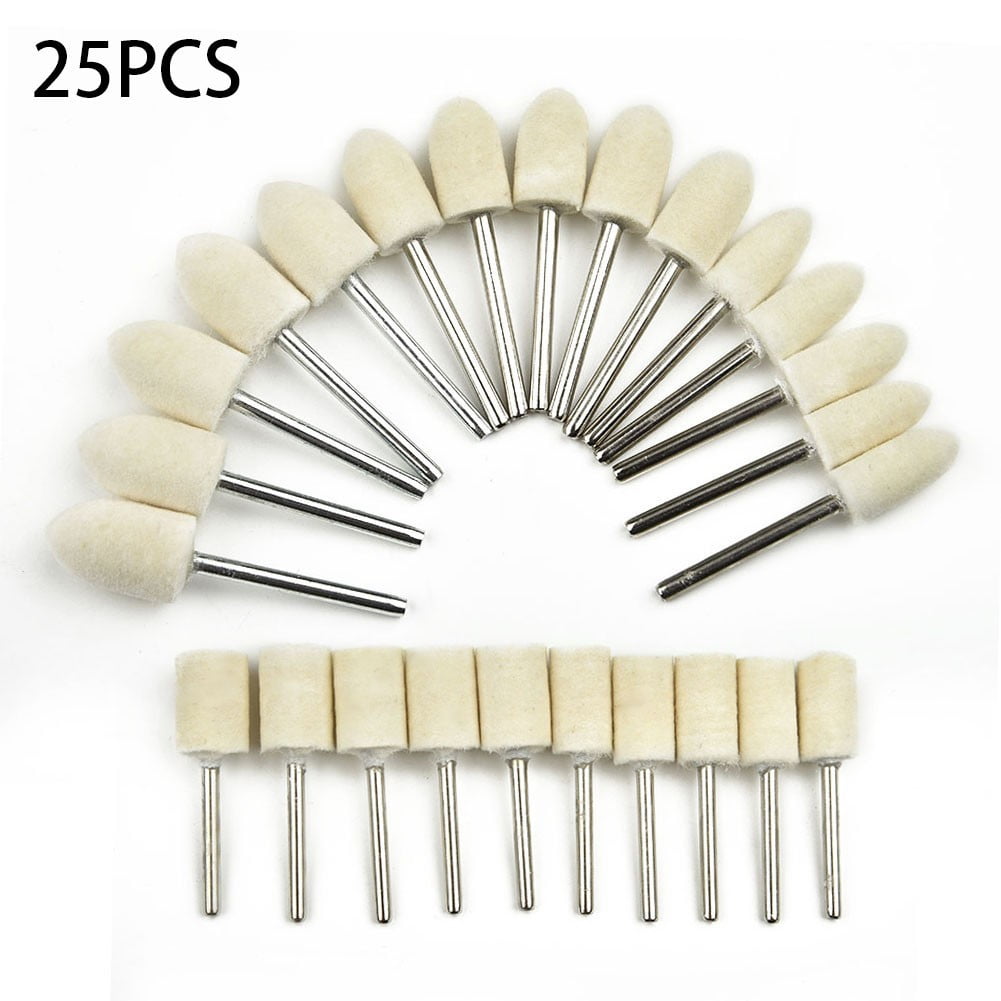 25 Pcs Wool Wheel Felt Polishing Buff Buffing Set Rotary Power Bit Tool ...
