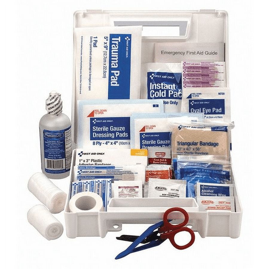 25 Person First Aid Kit 109 Pieces Home Office Car Portable Plastic Box ...