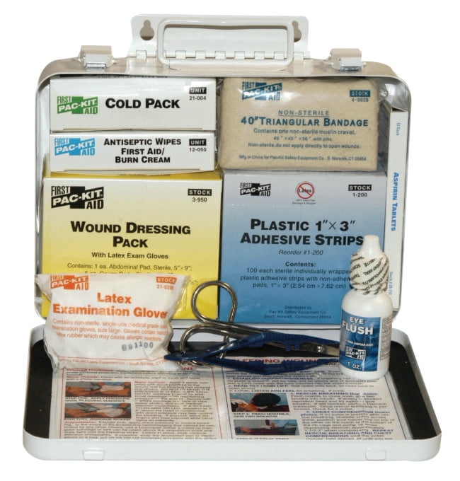 25 Person Vehicle First Aid Kits, Weatherproof Steel, Wall Mount ...