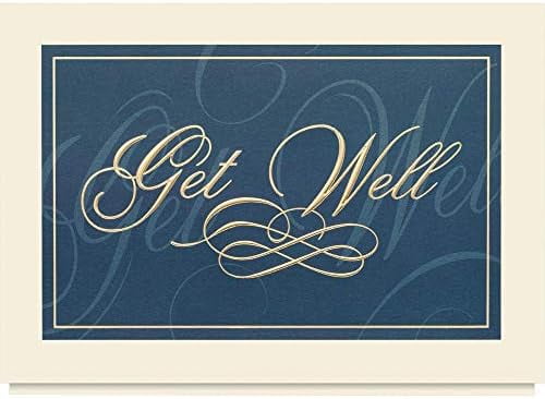 25 Personalized Get Well Cards with Foil-Lined Envelopes (Classically ...