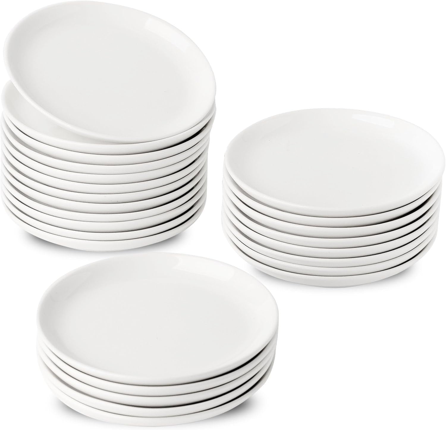 25-Piece Ceramic Appetizer Plates 5.6 Inch, Small Mini Dessert Plates ...