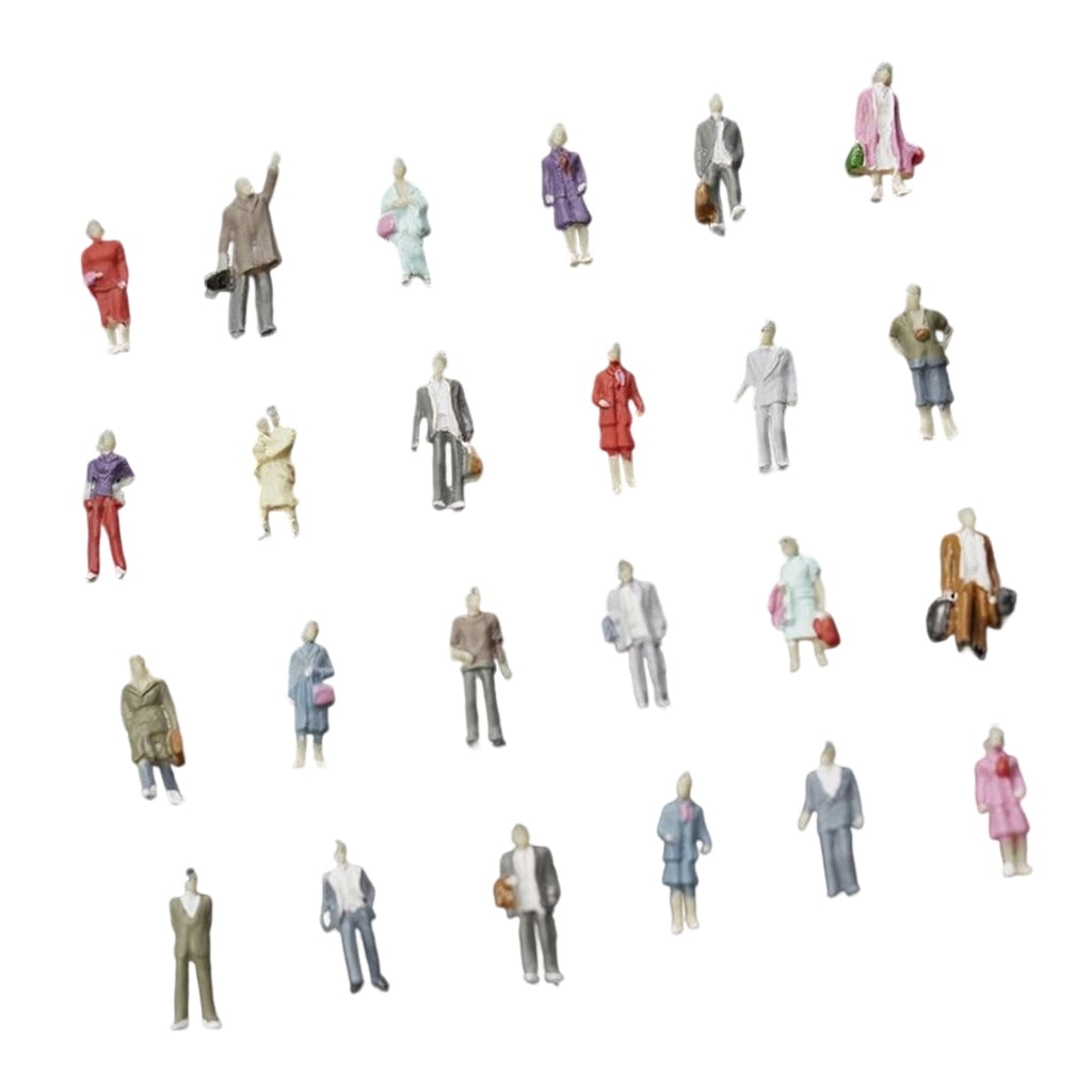 25 Piece Colorful Miniature People Figurines For Model Railroad Scene ...