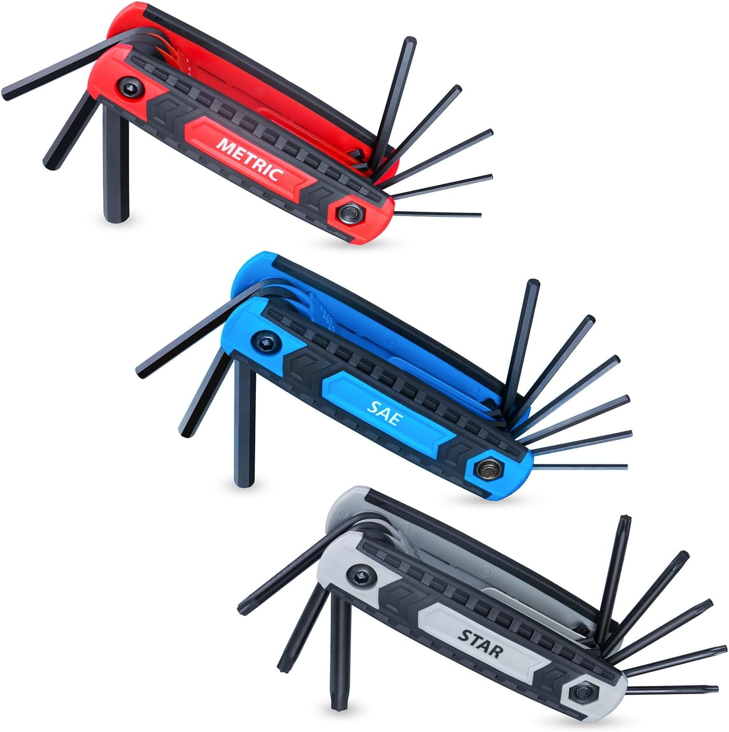 25-Piece Complete Folding Hex Key Wrench Set, Metric 1.5mm - 8mm, SAE 5 ...