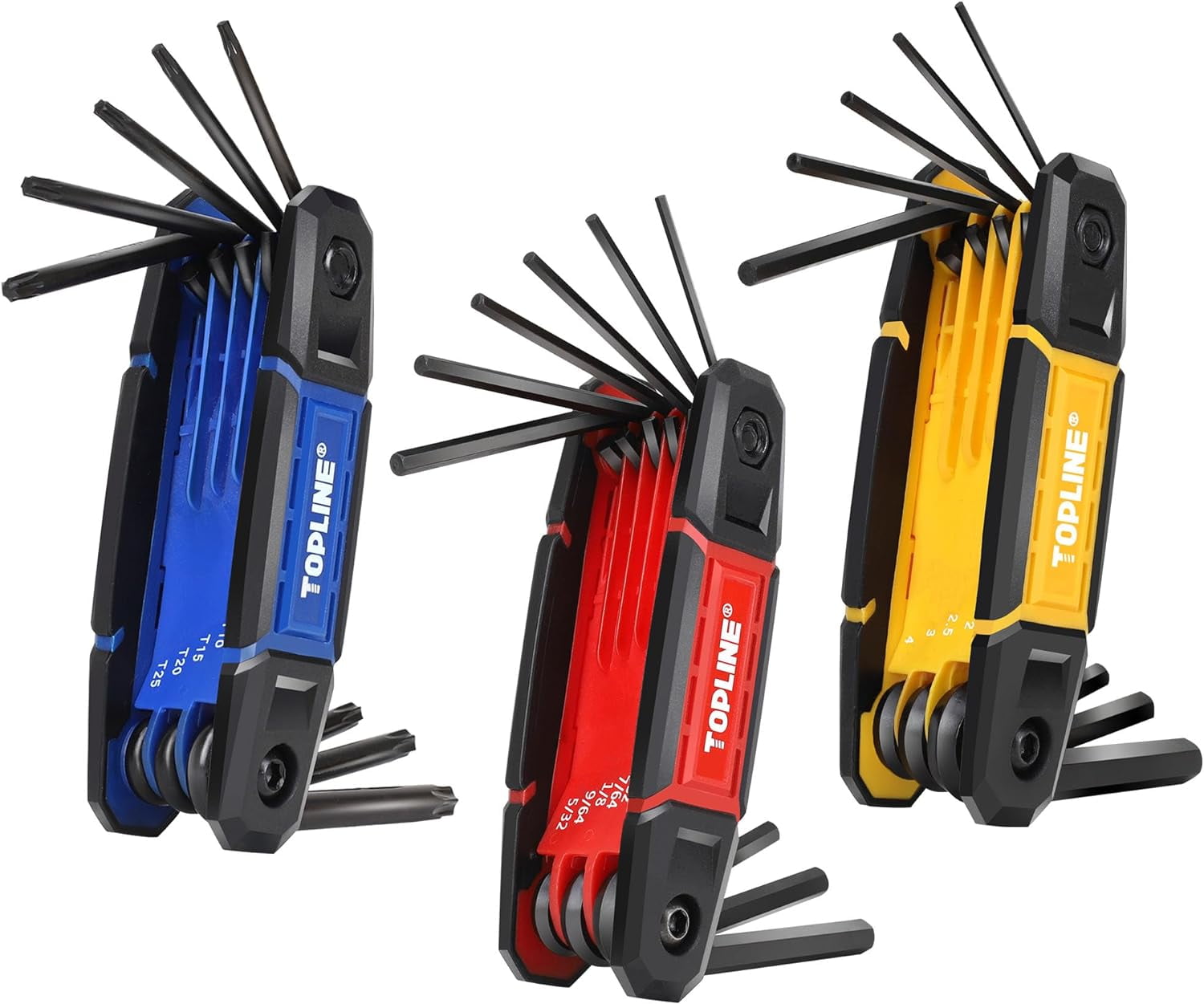 25-Piece Folding Allen Wrench Set, SAE, Metric, Torx Hex Key Set ...