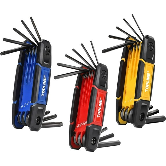25-Piece Folding Allen Wrench Set, SAE, Metric, Torx Hex Key Set ...