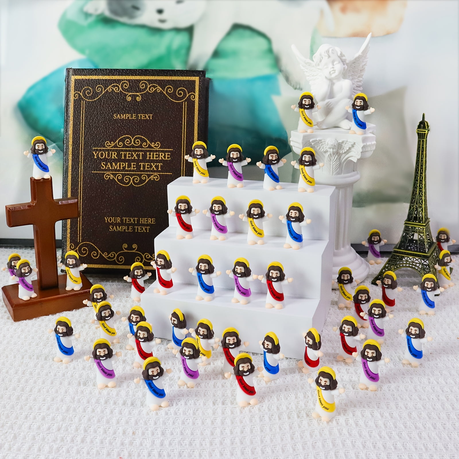 25-Piece Mini Jesus Figurines – Vibrant Christian Keepsakes with “God ...