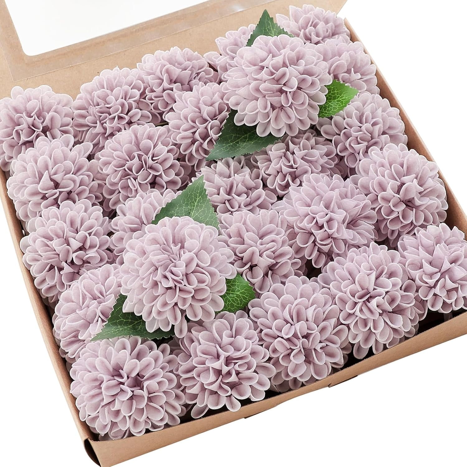 25-Piece Pale Lavender Artificial Dahlia Set - Realistic Foam Flowers ...